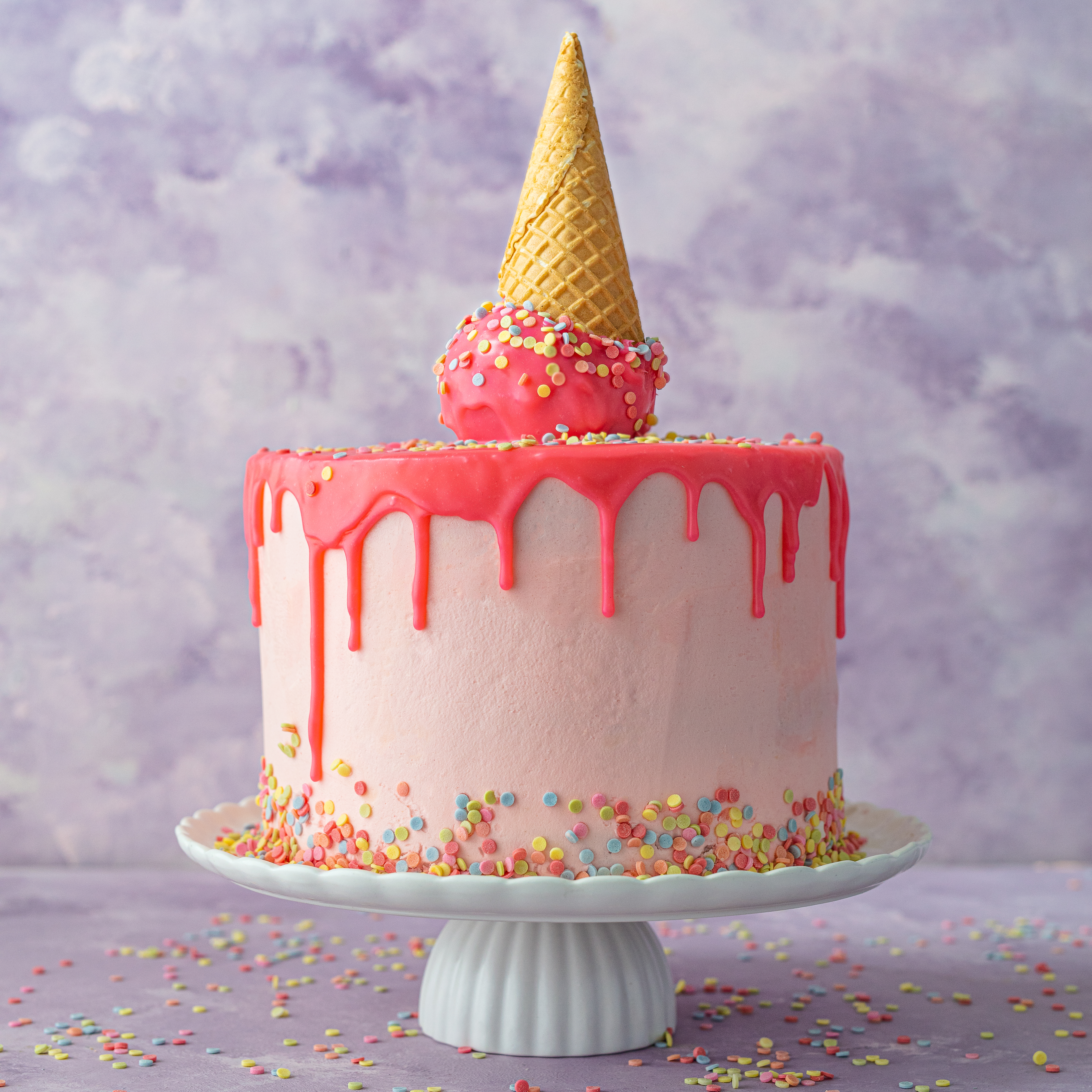 Melting ice cream cake